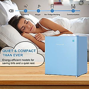 Frestec 1.6 Cu' Mini Refrigerator, Small Refrigerator, Mini Fridge with Freezer, Compact Refrigerator, Blue (FR 160 BLUE)