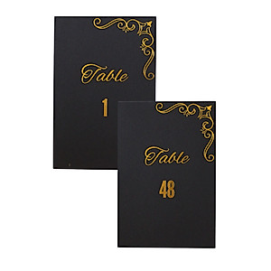 Table Numbers, Gold Table Numbers, Table Numbers 1-48, Wedding Table Number For Head Table Gift Table, Double Sided Wedding Table Numbers, 4x6 inches, Table Numbers For Wedding Reception