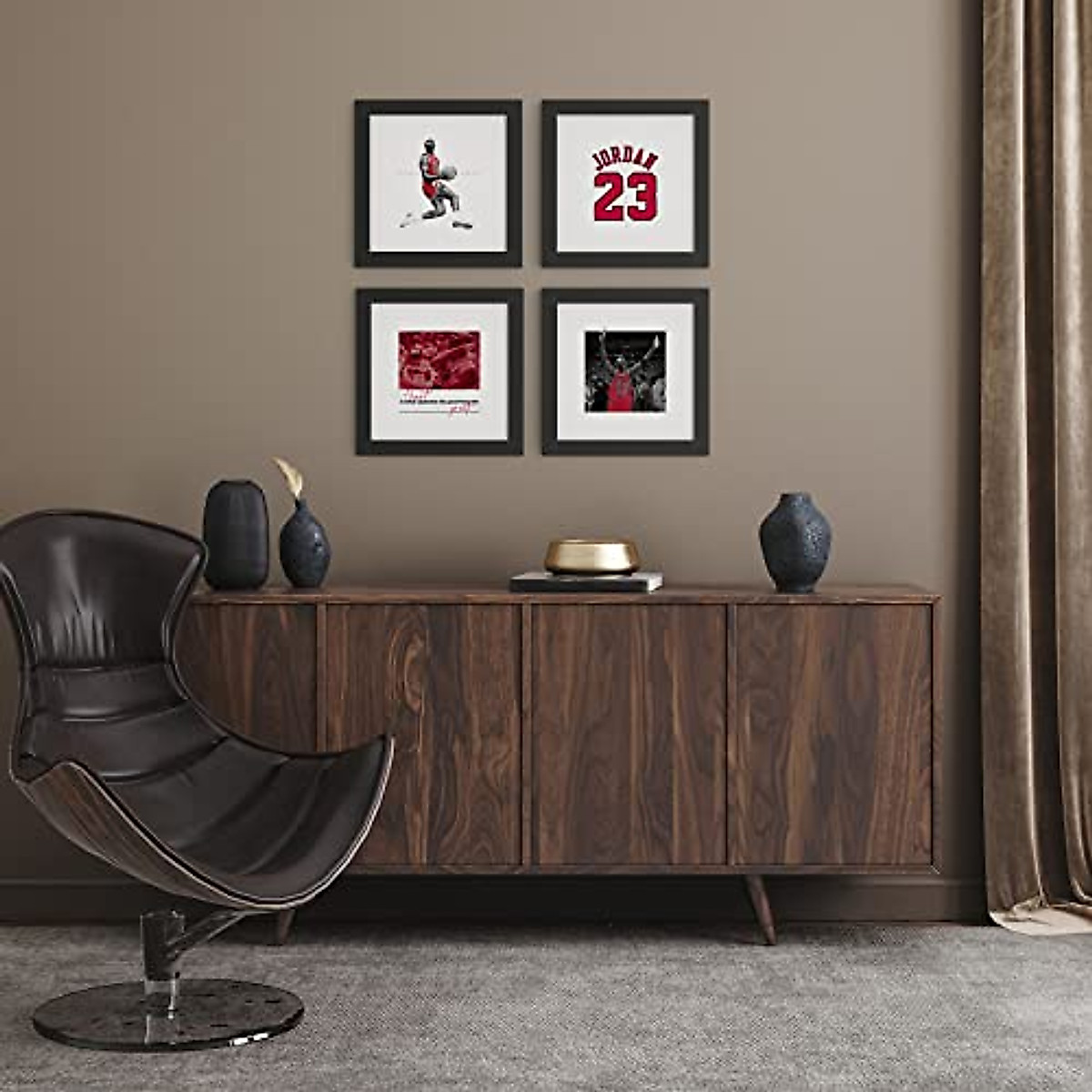 Trends International Gallery Pops Michael Jordan - Quote We All Fly Wall Art Wall Poster, 12" x 12", Black Frame Version