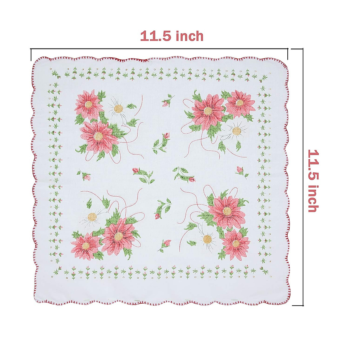 30 Pcs Womens Floral Print Handkerchiefs Vintage Soft Cotton Handkerchiefs Bulk