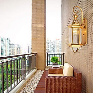 ZpLMW Wall Light Copper Outdoor Wall Lamp Waterproof Home Retro Garden Lighting Corridor Aisle Balcony Exterior Wall Stair Wall Lamp