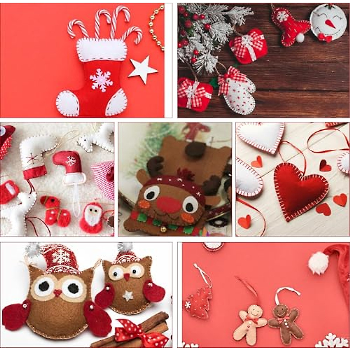 10 Pcs Red Felt Sheets 7"x11.2" Felt Fabric for Crafts Squares Felt Fabric Sheets Thick Red Fabric Non-Woven Felt Fabric for Halloween Christmas DIY Patchwork Sewing Craft Decorative Projects