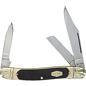 Old Timer 858OTB Genuine Bone Lumberjack 7.9in S.S. Traditional Folding Knife with 3.4in Clip Point Blade and Bone Handle for Outdoor, Hunting, Camping and EDC