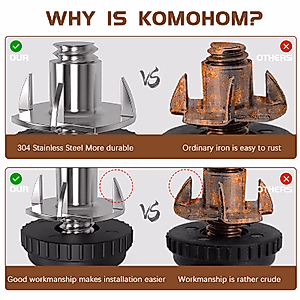 KOMOHOM 8 Pack 5/16-18 Stainless Steel Screw-in Furniture Levelers, Adjustable Furniture Levelers Screw in Threaded,T- Nut Kit Threaded Leveling Feet Glides for Table, Chair, Furniture Legs