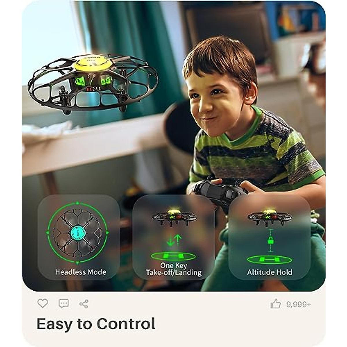 SYMA Drone for Kids with LED, X660 Mini Quadcopter with 3D Flip, Rotary Ascent, Headless Mode, Speed Switch and Full Protection RC Helicopters UFO Toys Gifts for Beginners Adults