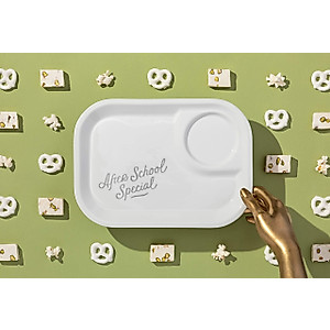 After School Special Ceramic Serving Tray from Brass Monkey - 11.5" x 8.5" x 3/4", White, Vintage Cafeteria-Inspired Tray, Unique Gift Idea!