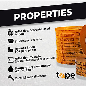 WOD RWATG20 General Purpose ATG Tape, 1/4 inch x 36 yds. (Set of 12 Rolls) Adhesive Transfer Tape Glider Refill Rolls Clear Adhesive on Gold Liner (Acid Free)