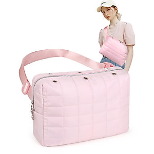 Aeelike Yarn Waist Bag, Portable Yarn Crossbody Bag Small Yarn Storage Bag for Holding Yarn Crochet Hooks Knitting Needles, Lightweight & Easy to Carry Yarn Bag, Pink