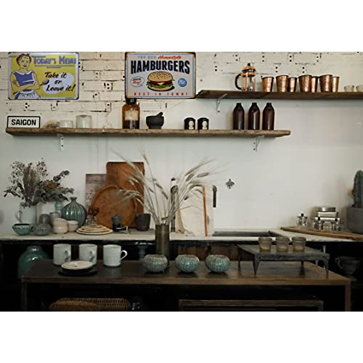 ERLOOD Today's Menu Take It or Leave It Retro Vintage Kitchen Signs Wall Decor Metal Tin Sign 12X 8