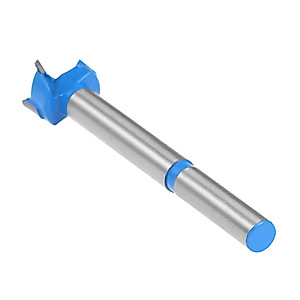 Kozelo Forstner Drill Bit - [15mm] Tungsten Carbide Auger Opener for Wood Furniture Hinge Woodworking Use, Round Shank, Dark Blue