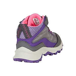 Merrell Moab Speed Mid Alternative Closure Waterproof Hiking Boot, Grey/Pink/Purple, 5 US Unisex Big Kid