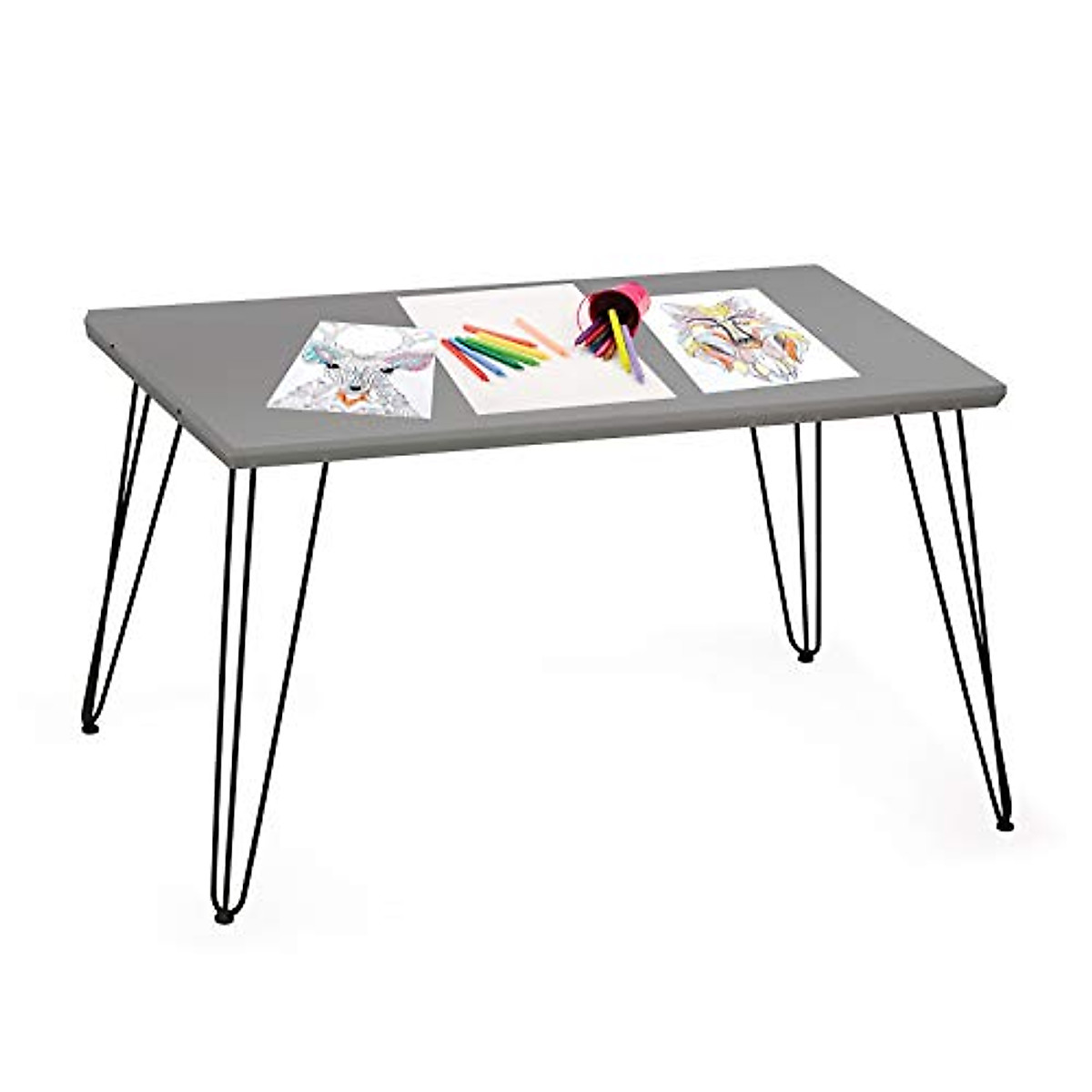 Badger Basket Contempo Convertible Changing Table for Infants and Babies - Includes Two Baskets, Gray/White