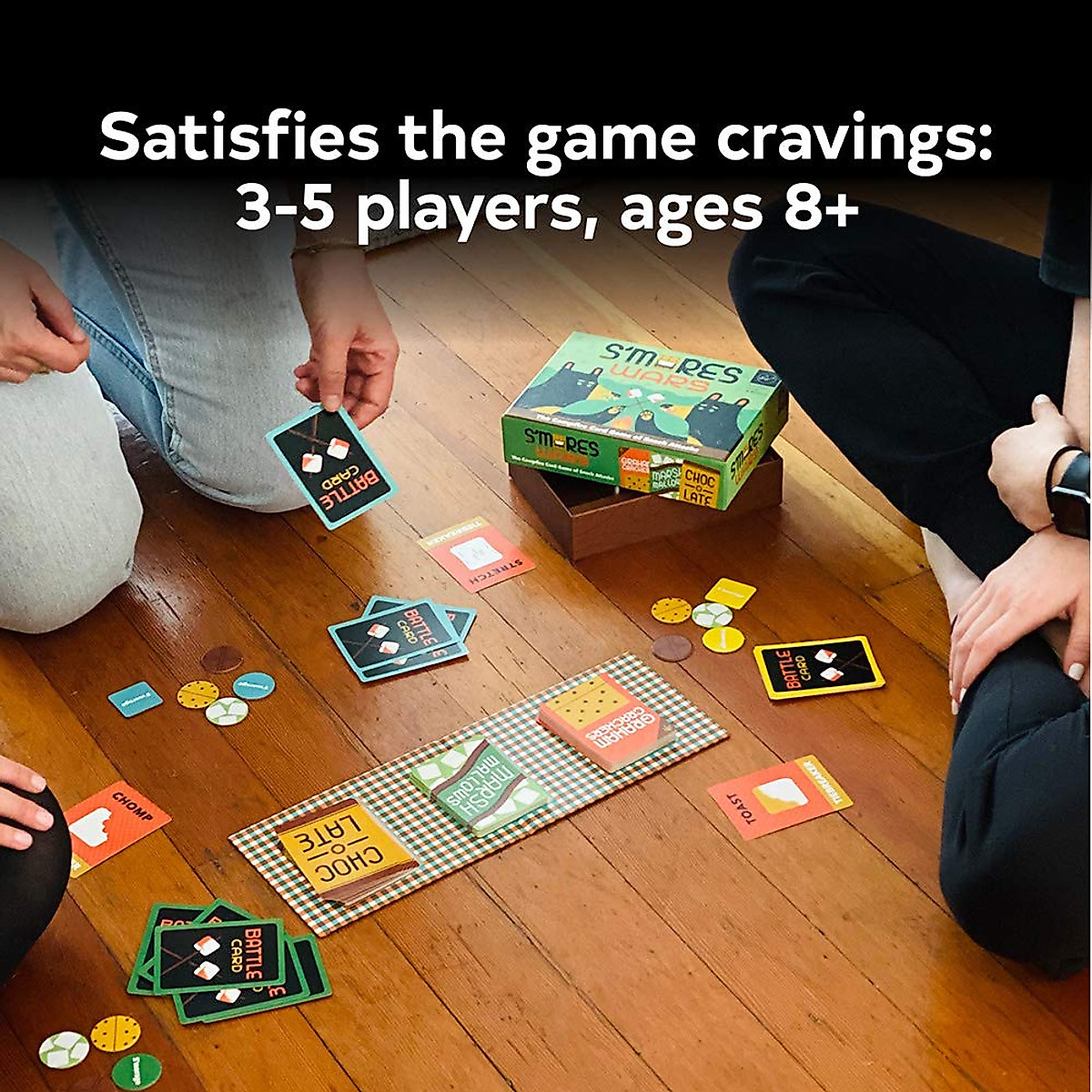 Chronicle Books S’Mores Wars: The Campfire Card Game of Snack Attacks (Competitive Card-Drafting Marshmallow Game for The Whole Family, Fast & Fun Food-Themed Card Game),Multicolor