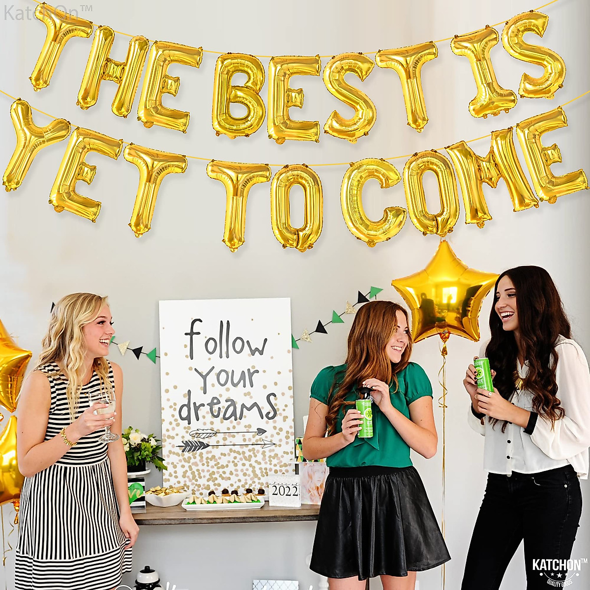 Gold, The Best Is Yet To Come Banner Balloon - 16 Inch | Congratulations Banner for Congratulations Decorations | Farewell Decorations Party | The Best Is Yet To Come Sign for Wedding Decorations