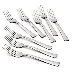 Oneida Zinc Everyday Flatware Dinner Forks, Set of 8, 18/0 Stainless Steel, Silverware Set, 1.4 x 3.75 x 8.5 inches