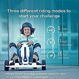 Segway Ninebot GoKart Kit, Outdoor Race Pedal Go Karting Car for Kids and Adults, Adjustable Length and Height, Ride on Toys