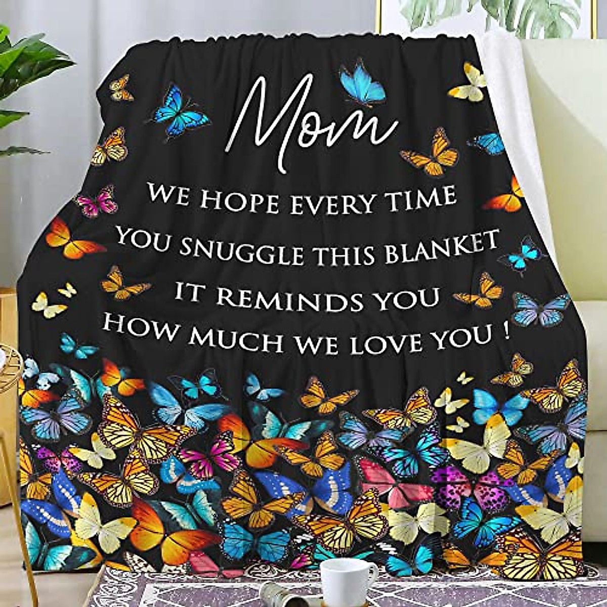 Gifts for Mom Blanket, Mom Gifts, Birthday Gifts for Mom, Mom Birthday Gifts, Mother's Day Mom Gifts from Daughters Son Soft Flannel Throw Blanket 60" x 50"