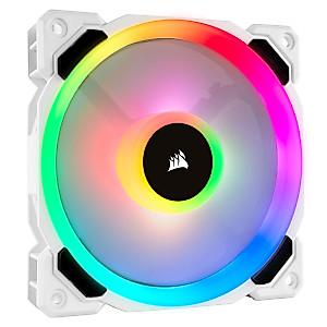 Corsair LL Series, LL120 RGB, 120mm RGB LED Fan, Triple Pack with Lighting Node PRO- White, Lighting Node PRO Included, LL120 RGB White,CO-9050092-WW
