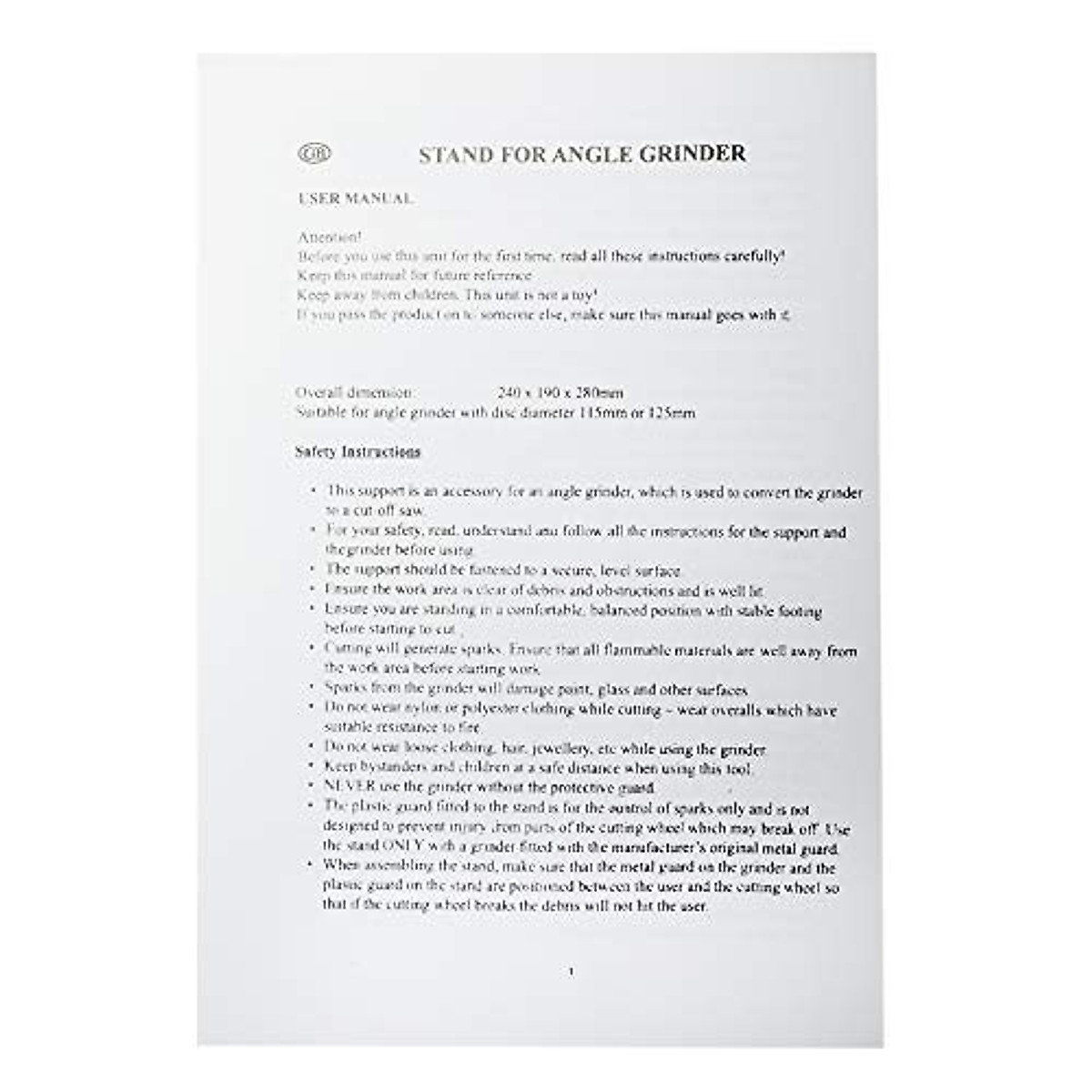 100-125mm (4"-5") Angle Grinder DIY Stand Grinder Holder Cutter Support with Cast Iron base