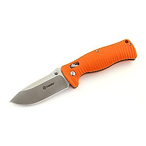 Ganzo G720-OR Tactical Pocket Folding Knife 440C Stainless Steel Blade G10 Anti-Slip Handle with Clip Fishing Hunting Outdoor Folder EDC Pocket Knife (Orange)