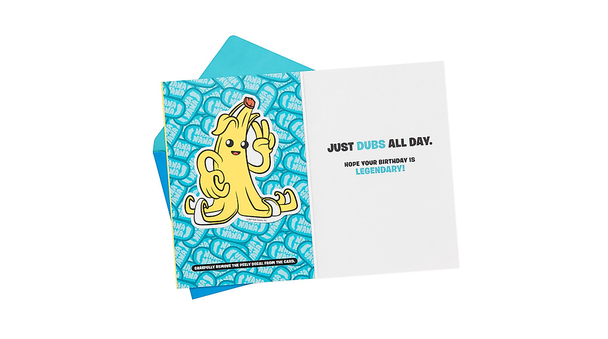 Hallmark Fortnite Birthday Card with Peely Decal