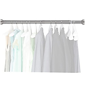 Closet Rods for Hanging Clothes, 14 to 50 Inch Silver Adjustable closet Hanging Rod Closet Pole Holder metal pole for Wardrobes, Shoe Cabinets