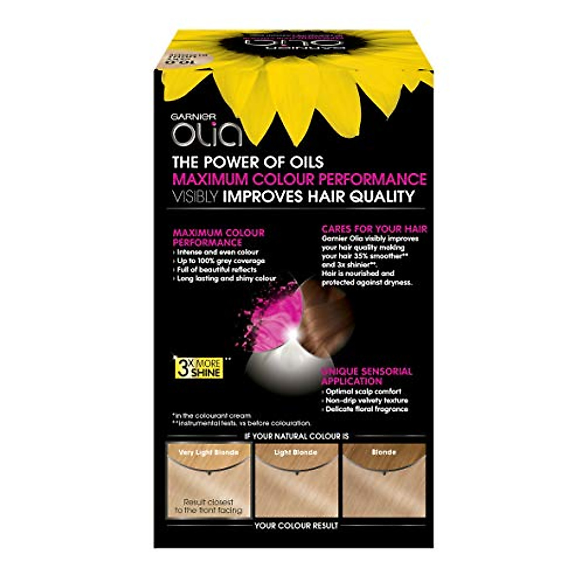 Garnier Olia Very Light Blonde Permanent Hair Dye, No Ammonia for A Pleasant Scent, Up To 100% Grey Hair Coverage, Maximum Colour Performance, 60% Oils - 10.0 Very Light Blonde