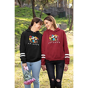 Aganmi Fashion Friend Sweatshirt Hoodie Women Graphic Hoodies Pullover Funny Hooded Sweater Tops Clothes (Wine red, M)