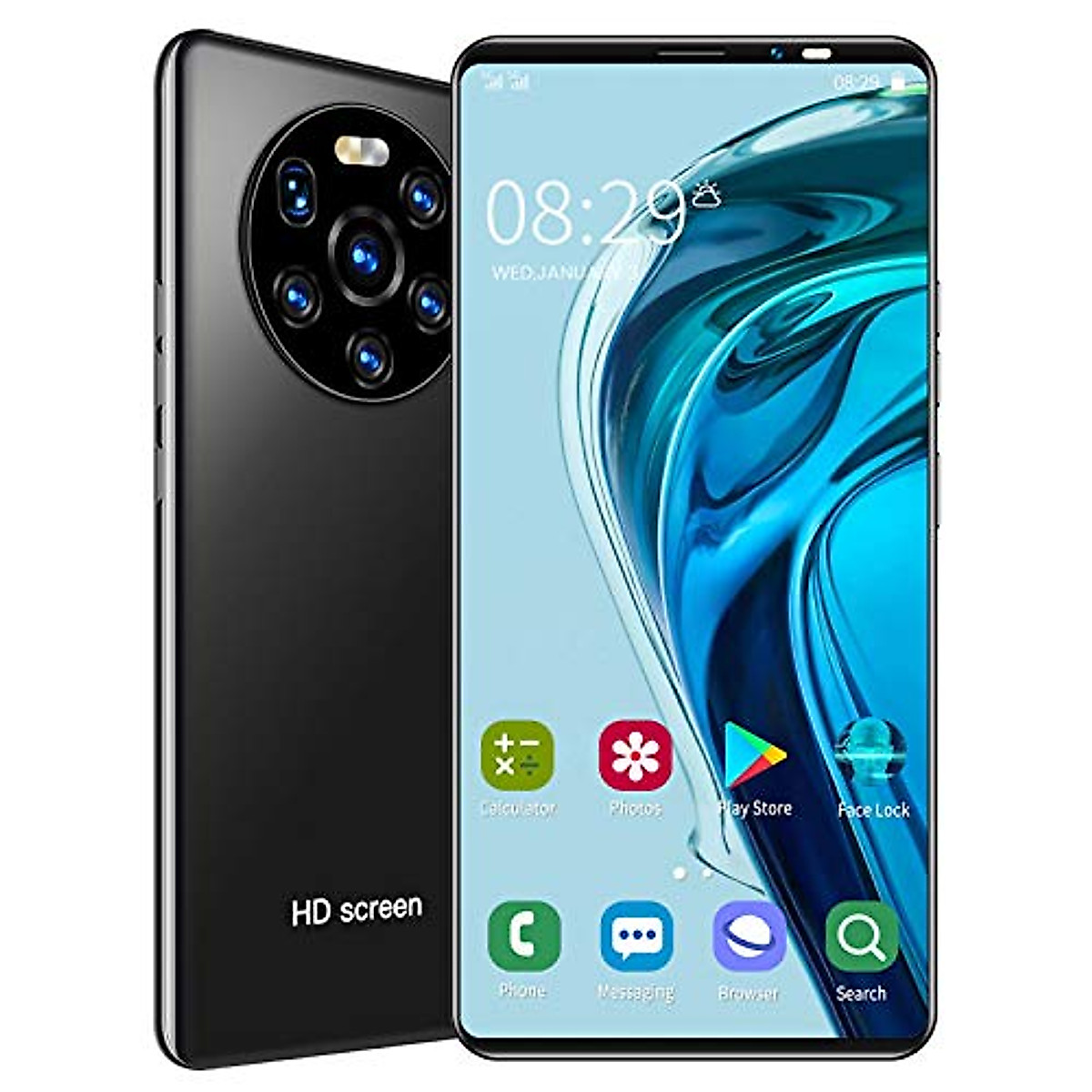 Mate40 Pro Unlocked SmartPhone, 5.45" HD Full Screen 3G Cell Phones with Dual-Core CPU Dual SIM Card Front Rear Dual Cameras Support Face Recognition 128GB Expandable Storage,for 6.0 Operating System
