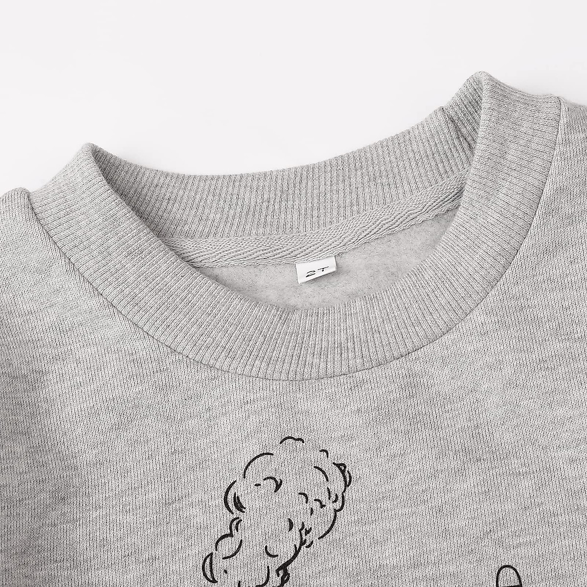 Akyzic Boys Sweatshirts Tractor Shirt Truck Shirt for Boys Crewneck Winter Long Sleeve Pullover Tops Tractor Hoodies Excavator Shirt Gray Sweater 4t/8155