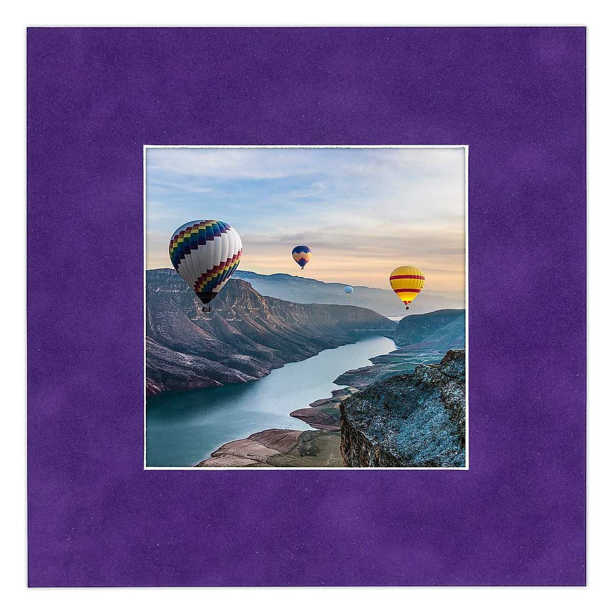 Poster Palooza 8x10 Matboard Precut Purple Crocus Suede for 6x8 Photo - for Frames Measuring 8 x 10 Inches - Bevel Cut Matte to Display Art Measuring 6 x 8 Inches - Acid Free ONE MAT