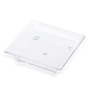 Kingrol 150 Count Plastic Dessert Plates, Mini Mini Mini Disposable Square Plates for Desserts, Appetizers, Sauces, Tastings