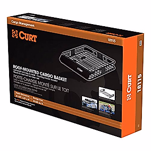 CURT 18115 Universal 42 x 37-Inch Black Steel Roof Rack Rooftop Cargo Carrier