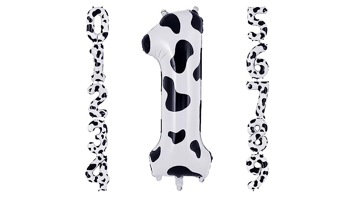 Cow Print Number 1 Balloon - 40" 1st Birthday Party Decor