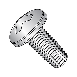 Small Parts 0203FPP410 410 Stainless Steel Thread Cutting Screw, Plain Finish, Pan Head, Phillips Drive, Type F, #2-56 Thread Size, 3/16" Length (Pack of 100)