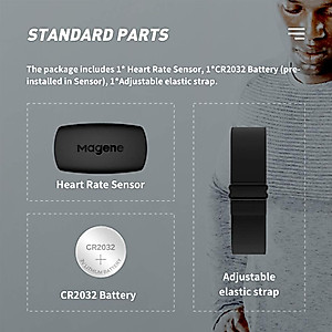 Magene Heart Rate Monitor, Heart Rate Sensor Chest Strap, Protocol ANT+/Bluetooth, Compatible with iOS/Android APPs