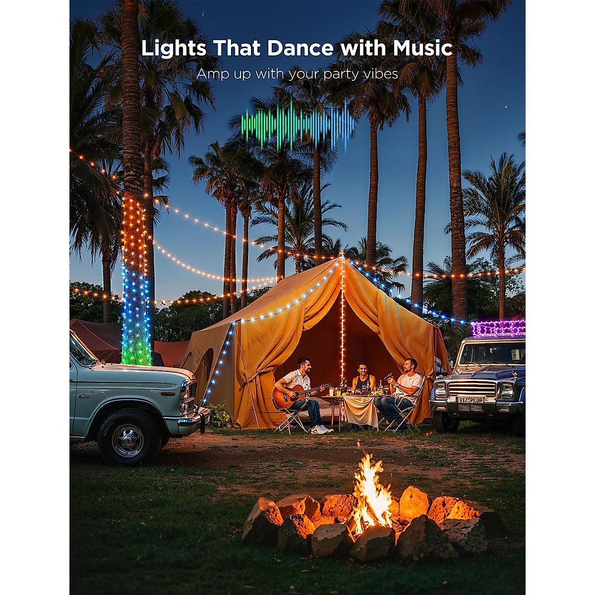 Govee 66ft String Lights, Smart RGBIC Rope Lights Indoor with 99+ Preset Scene Modes, IP65 Waterproof Christmas LED Lights Outdoor, Sync with Music, Works with Alexa, Holiday Home Party Decoration