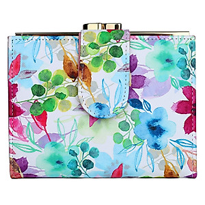 Julia Buxton Watercolor Floral Vegan Leather Lexington Wallet