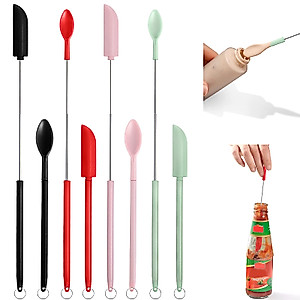 Vodolo 8 PCS Silicone Telescopic Spatula and Spoon for Makeup Mixing Palette Mini Makeup Spatulas To Get Last of Makeup Out, Beauty Cosmetic Spatula Make Up Spatula Tool