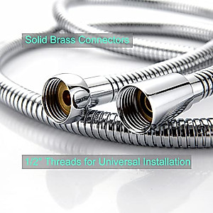 TRIPHIL Kink-free Shower Hoses 71" Extra-long for Handheld Showerhead Hose Replacement, Flexible Metal Shower Tube Extension, Stainless Steel Sleeve Chrome 71 Inches