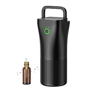 Portable Car Air Purifier - Homintell Mini Air Purifiers for Smokers and Allergies Air Cleaner, True Hepa Air Filter, Aromatherapy bottle