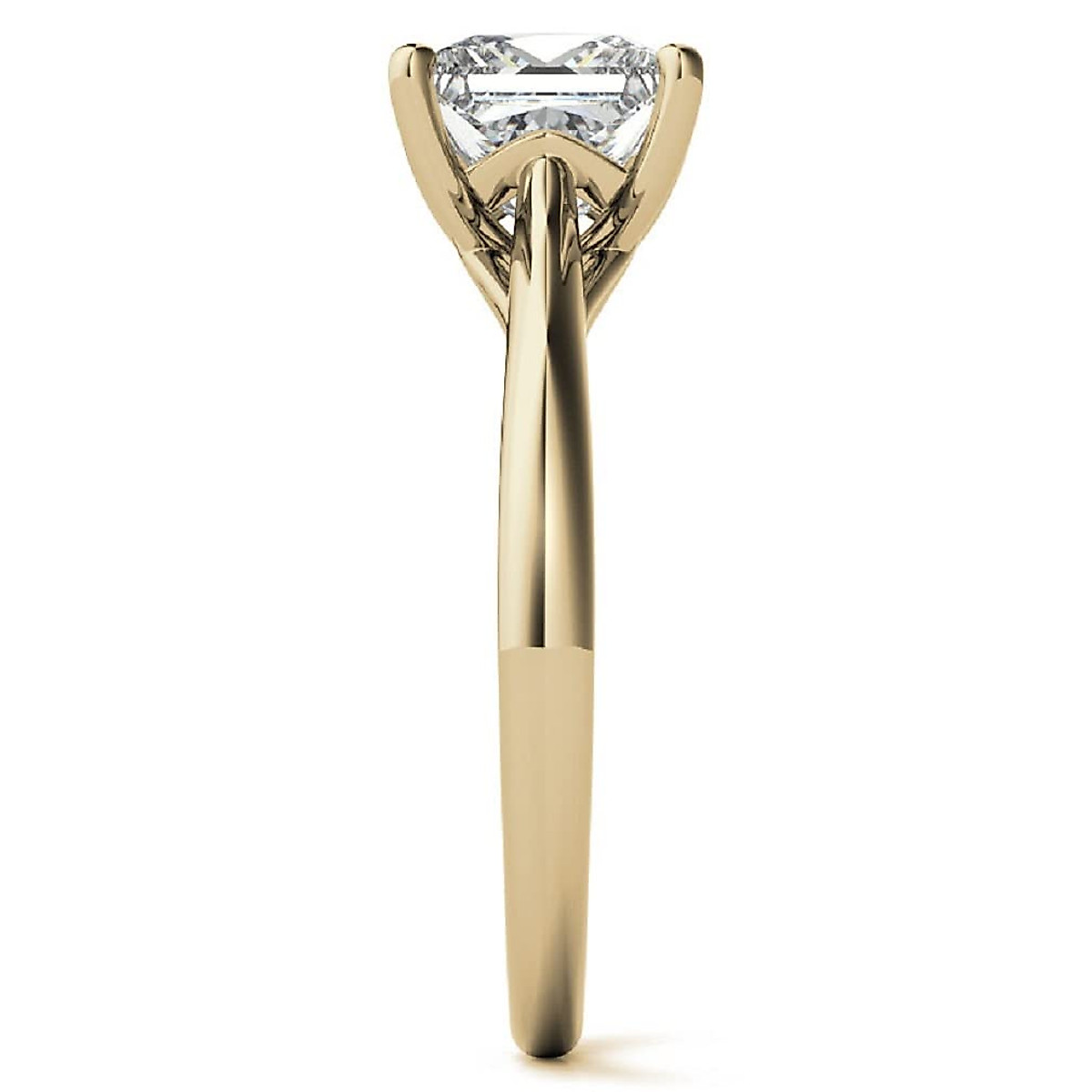 10K Solid Yellow Gold Handmade Engagement Ring, 3 CT Princess Cut Moissanite Diamond Solitaire Wedding/Bridal Rings for Women/Her, Minimalist Rings Anniversary Ring For Gifts (8.5)