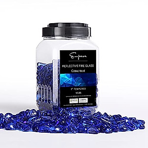 Empava 10 lbs. 1.0-in Drop-Beads Reflective Tempered Glass for Gas Fire Pit, Amber