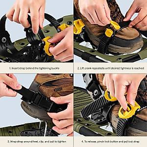 Retrospec Unisex Adult Snowshoes, Olive, 25 US