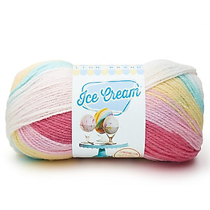 Lion Brand Yarn (1 Skein) Ice Cream Baby Yarn, Tutti Frutti, 1182 Foot (Pack of 1)