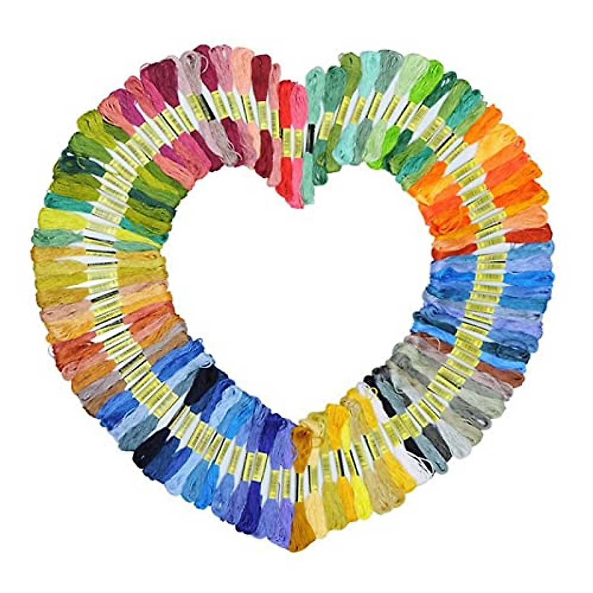 Maybenice Embroidery Floss Set 50/100/150 Skeins Rainbow Color Cross Threads Sewing Thread Embroidery Starte Hand-Embroidered Thread