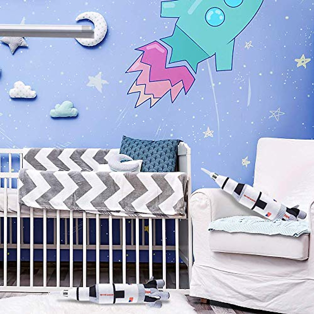ArtCreativity Saturn Rocket Plush Toy for Kids, 18.5 Inch Space Shuttle Stuffed Toy with Realistic Details, Space Room Décor, NASA Spaceship Nursery Décor, Great Outer Space Toys for Boys and Girls