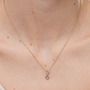 Angara Aquamarine Infinity Heart Pendant Necklace with Diamonds in 14K White Gold 4mm Aquamarine - March Birthstone