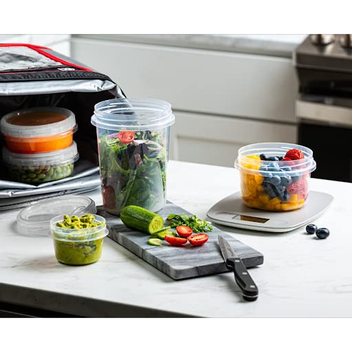 Elegant Disposables (32 Ounce 10 Pack) Clear Twist cap Containers With Screw on Lids Twist Top Food Storage Freezer Containers