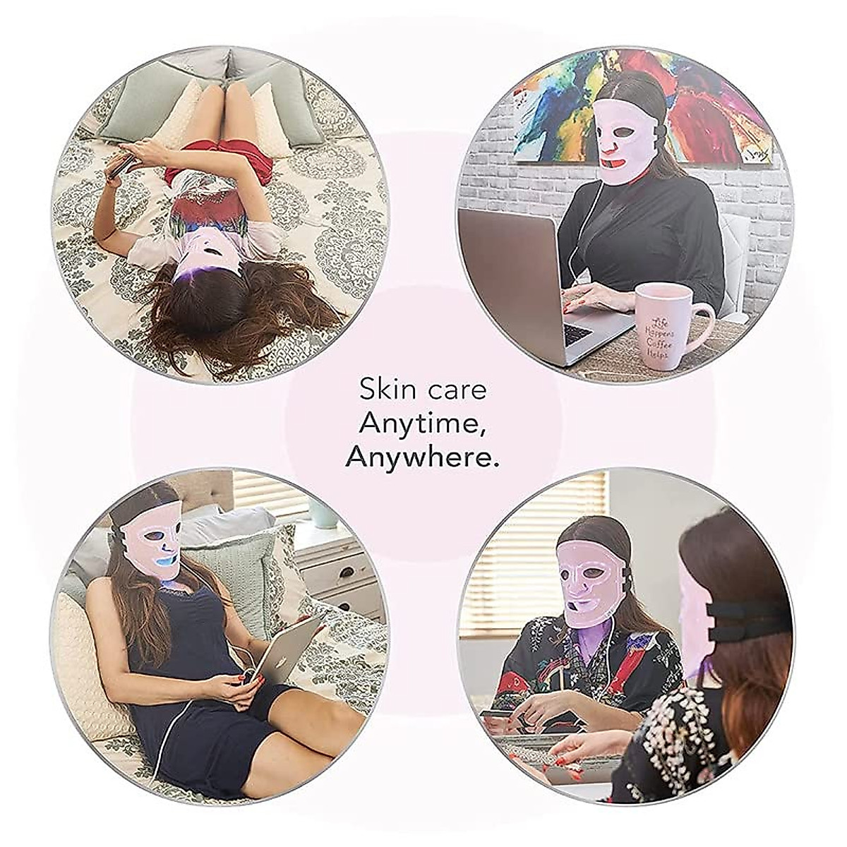 AURA Light Therapy Mask - Soft and Light-Weight - Latest 4 Colors LED Face Mask Light Therapy to Address Different Skin Care Needs - Beauty & Personal Care at the Comfort of Your Home